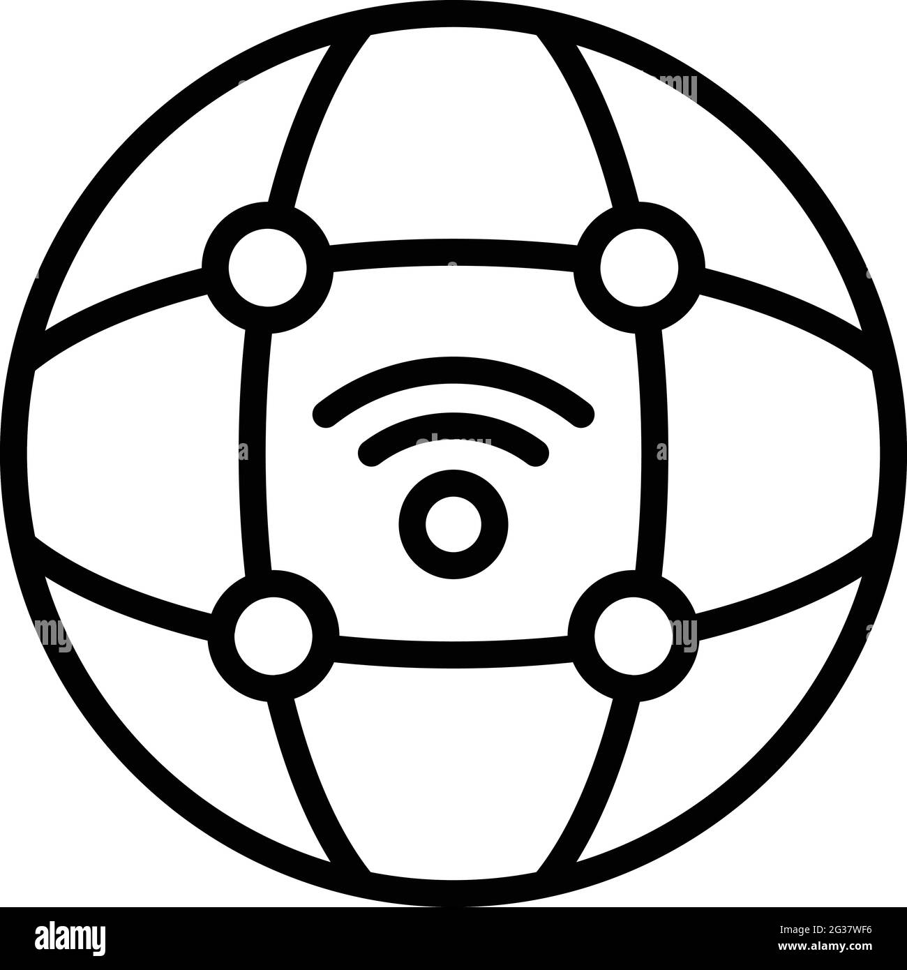 Global Wifi Internet Icon Outline Global Wifi Internet Vector Icon For Web Design Isolated On