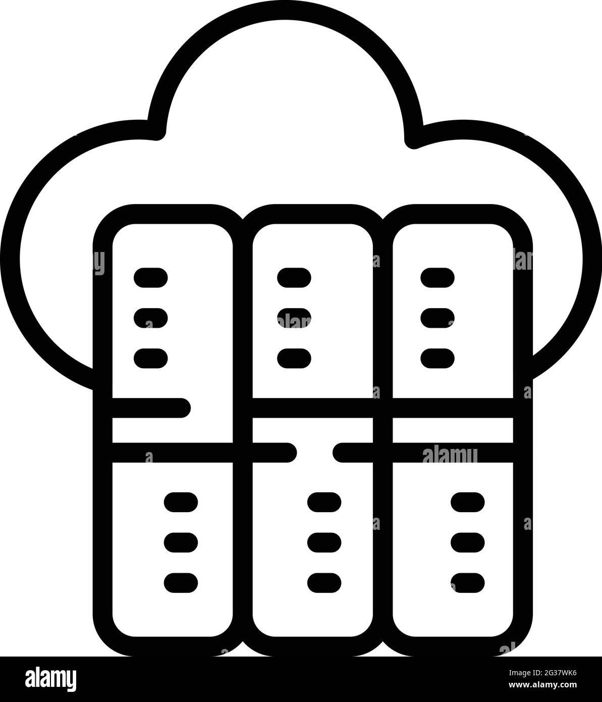 Server data cloud icon. Outline Server data cloud vector icon for web design isolated on white ...