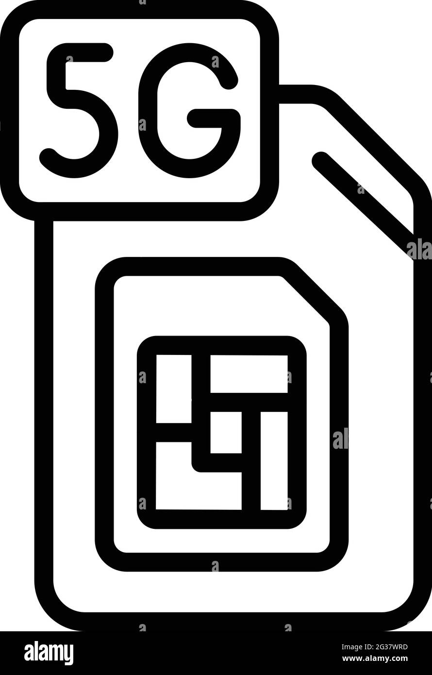 5g network sim icon. Outline 5g network sim vector icon for web design ...