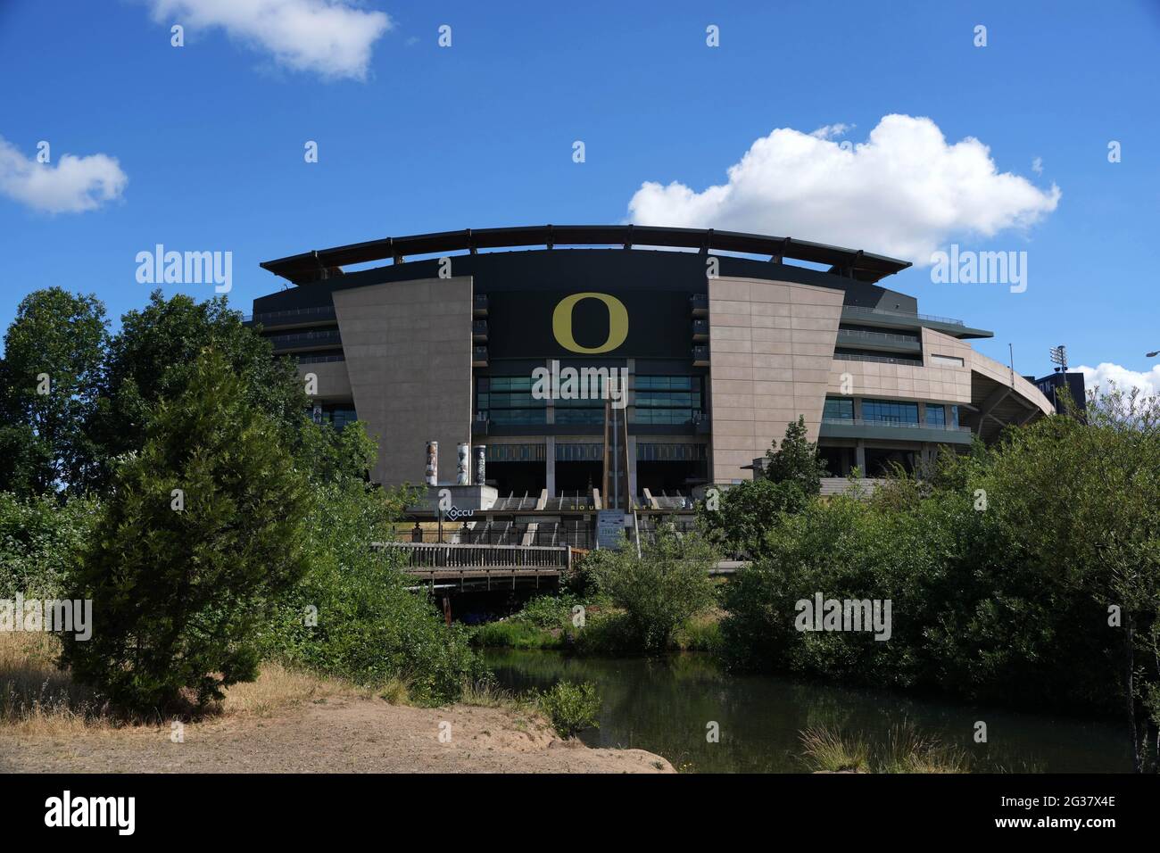 A general view of Autzen Stadium on the campus of University of Oregon ...