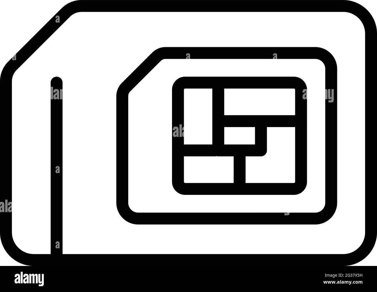 Sim card icon. Outline Sim card vector icon for web design isolated on ...