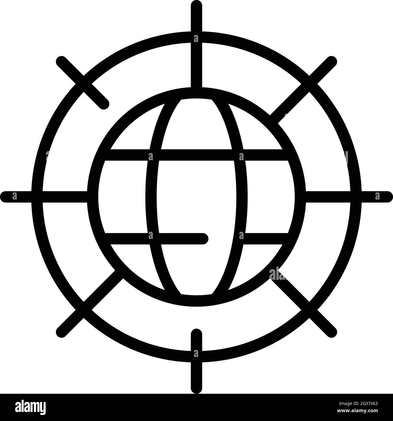 Global internet icon. Outline Global internet vector icon for web ...