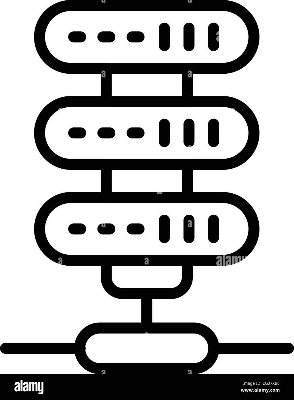 Server data internet icon. Outline Server data internet vector icon for web design isolated on ...