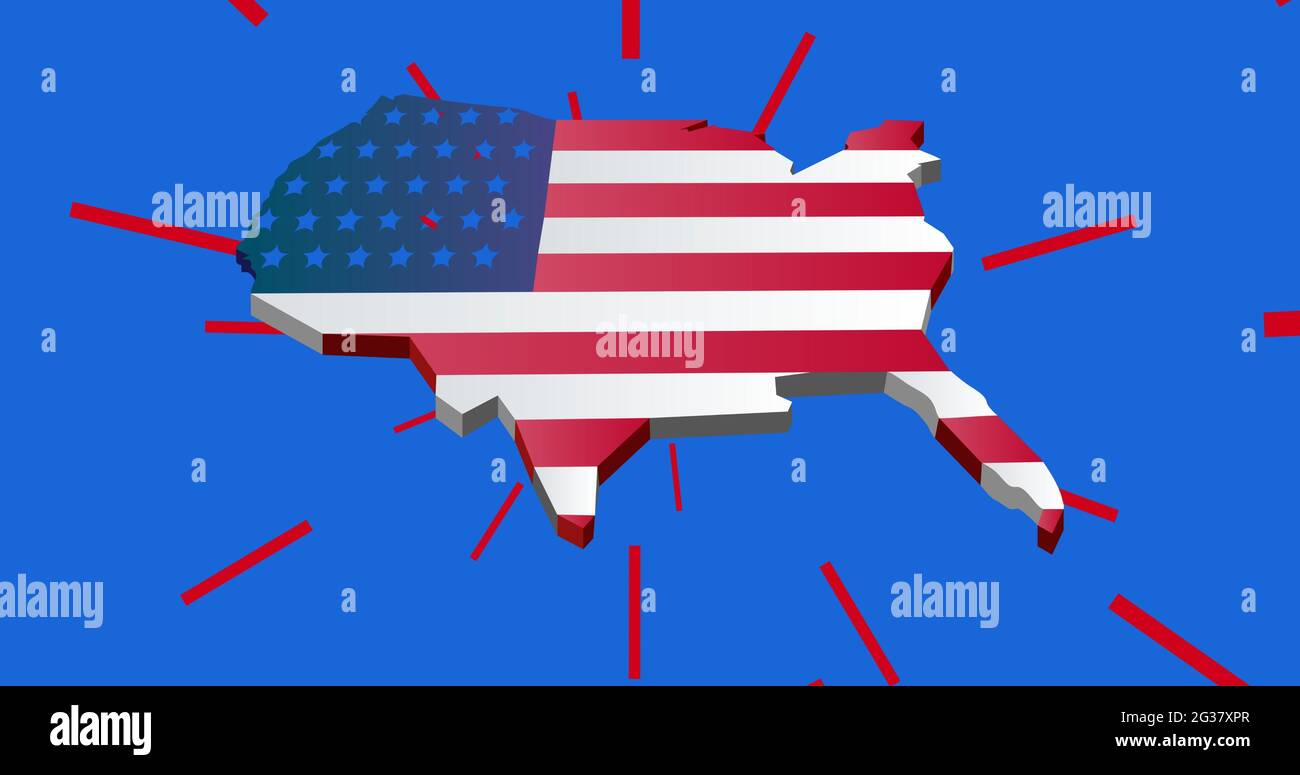 Blue american map hi-res stock photography and images - Alamy