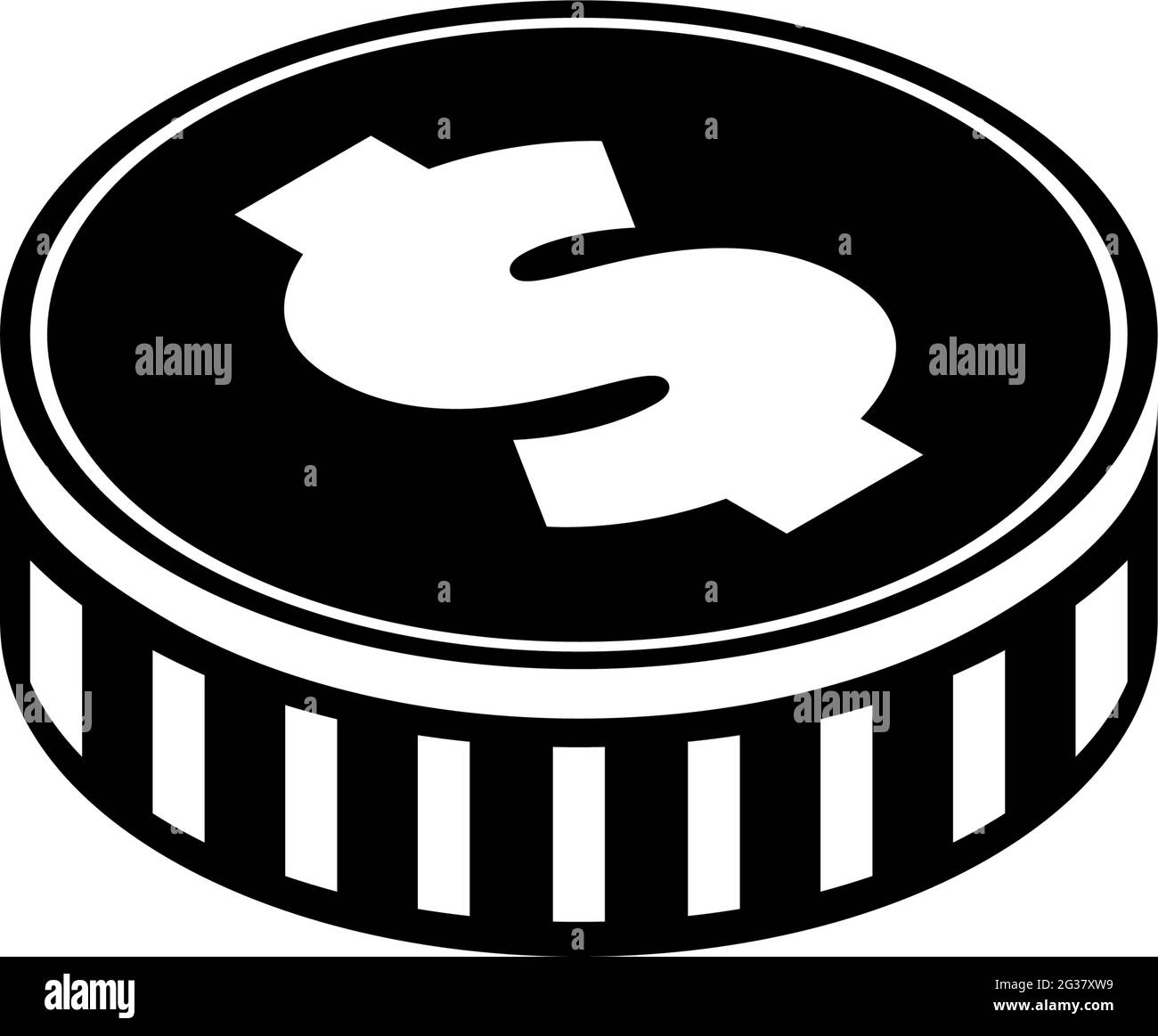 Dollars Money Coin, Gold Cent. Flat Vector Icon illustration. Simple ...