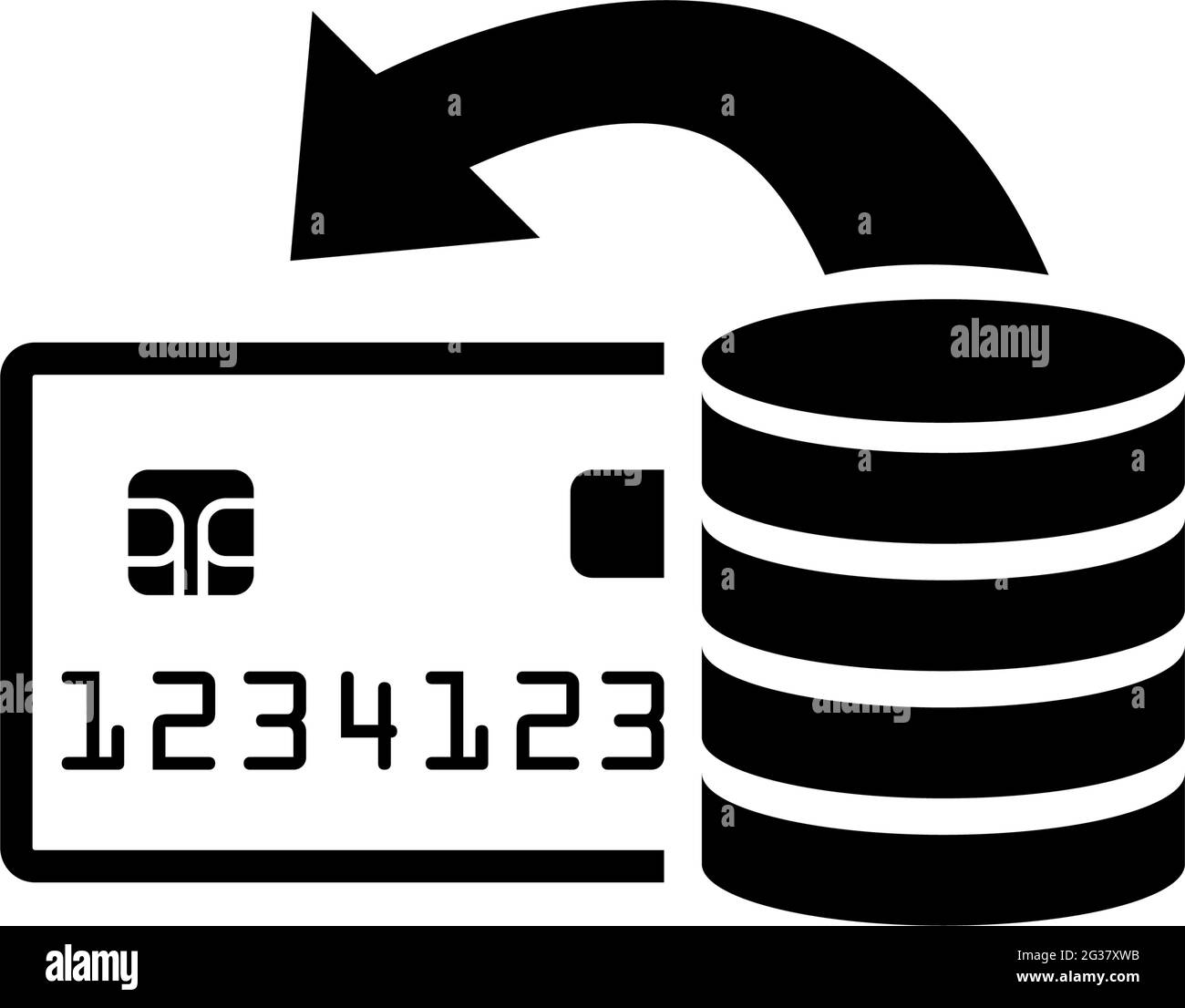 Replenishment of Bank Credit Card. Flat Vector Icon illustration ...