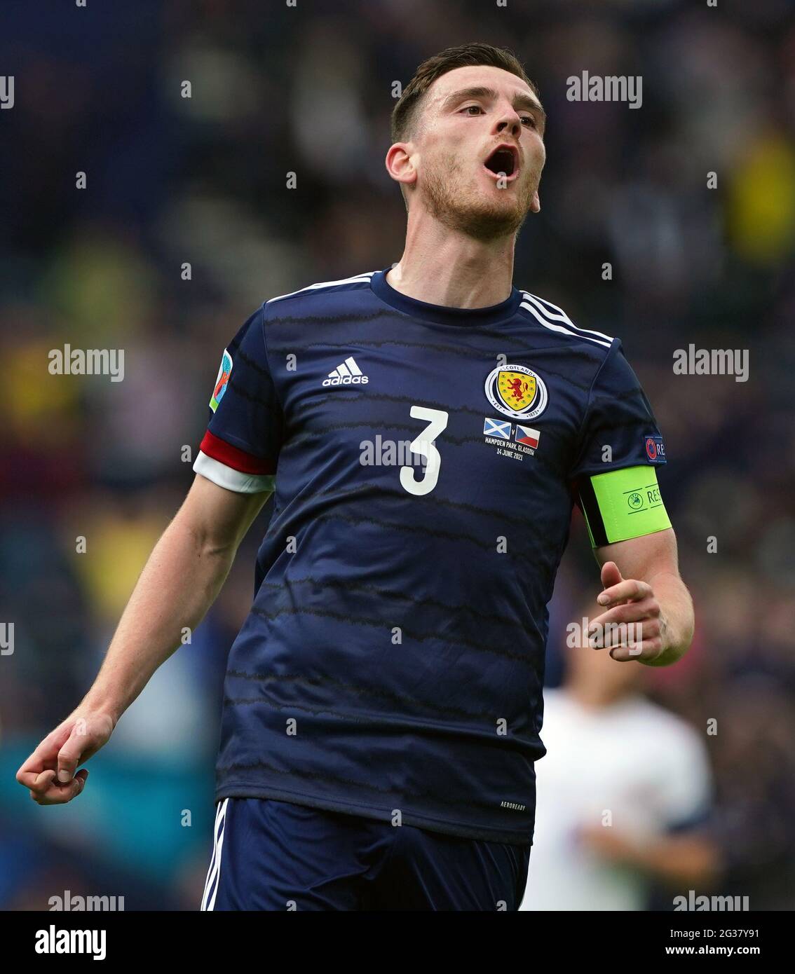 Scotland's Andrew Robertson during the UEFA Euro 2020 Group D match at ...