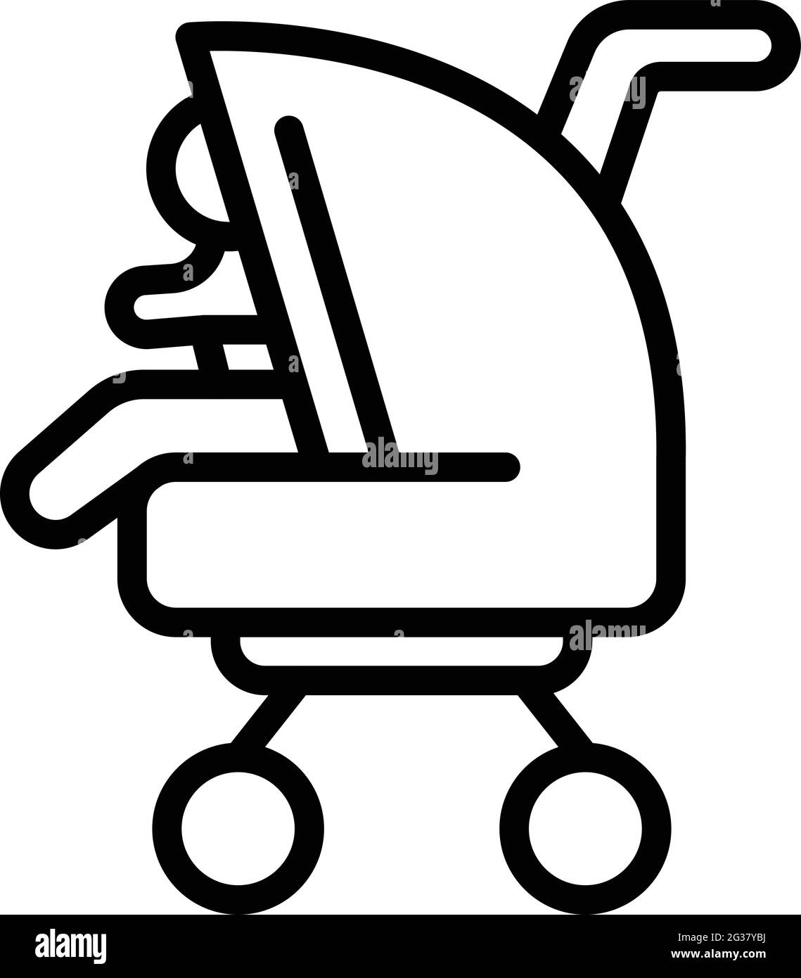 Baby pram icon. Outline Baby pram vector icon for web design isolated ...