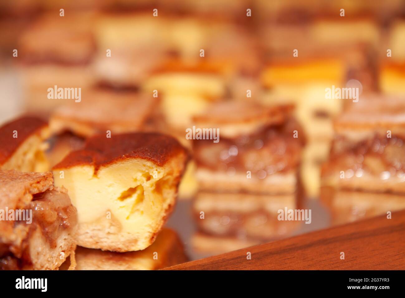 Small cut cake pieces Stock Photo - Alamy
