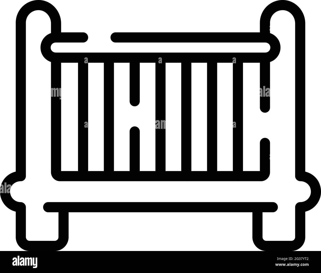 Baby crib icon. Outline Baby crib vector icon for web design isolated ...