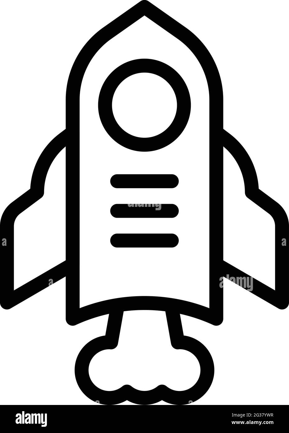 Rocket search engine icon. Outline Rocket search engine vector icon for ...