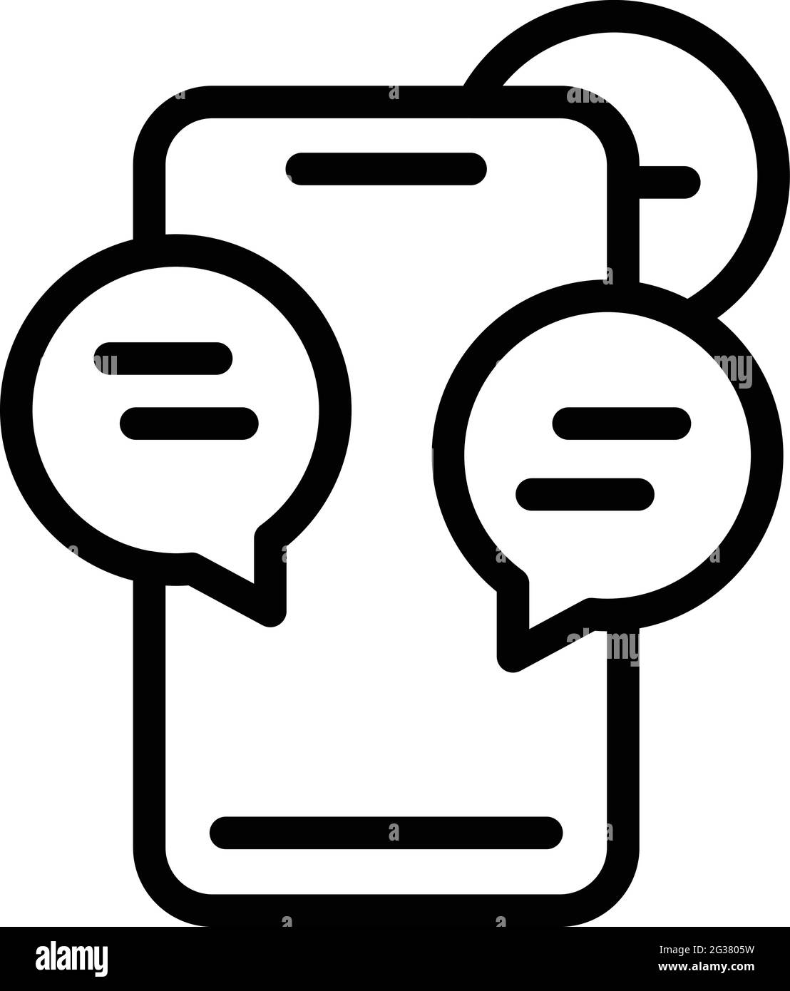 Chat search engine icon. Outline Chat search engine vector icon for web ...