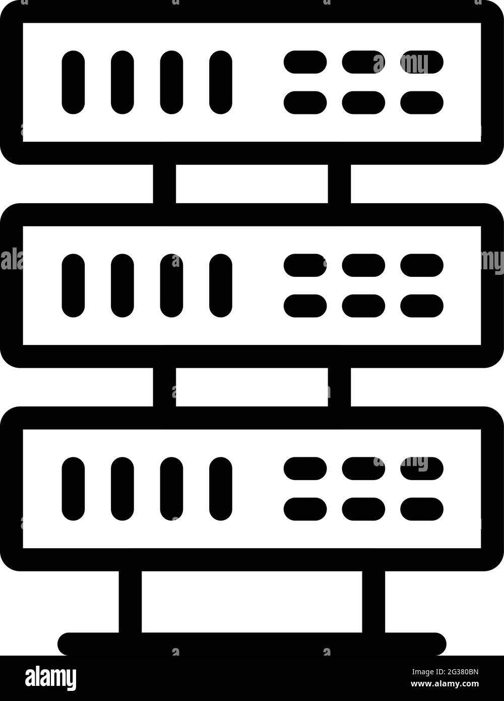 Server search engine icon. Outline Server search engine vector icon for ...