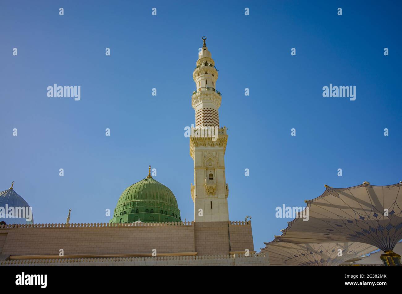 The Holy Prophet's Mosque (Masjid Nabawi) in Madinah, Saudi Arabia This ...