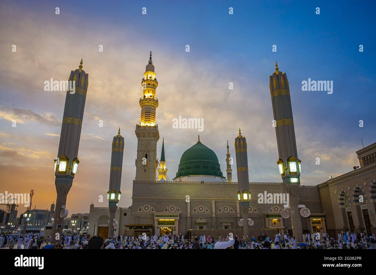 The Holy Prophet's Mosque (Masjid Nabawi) in Madinah, Saudi Arabia This ...