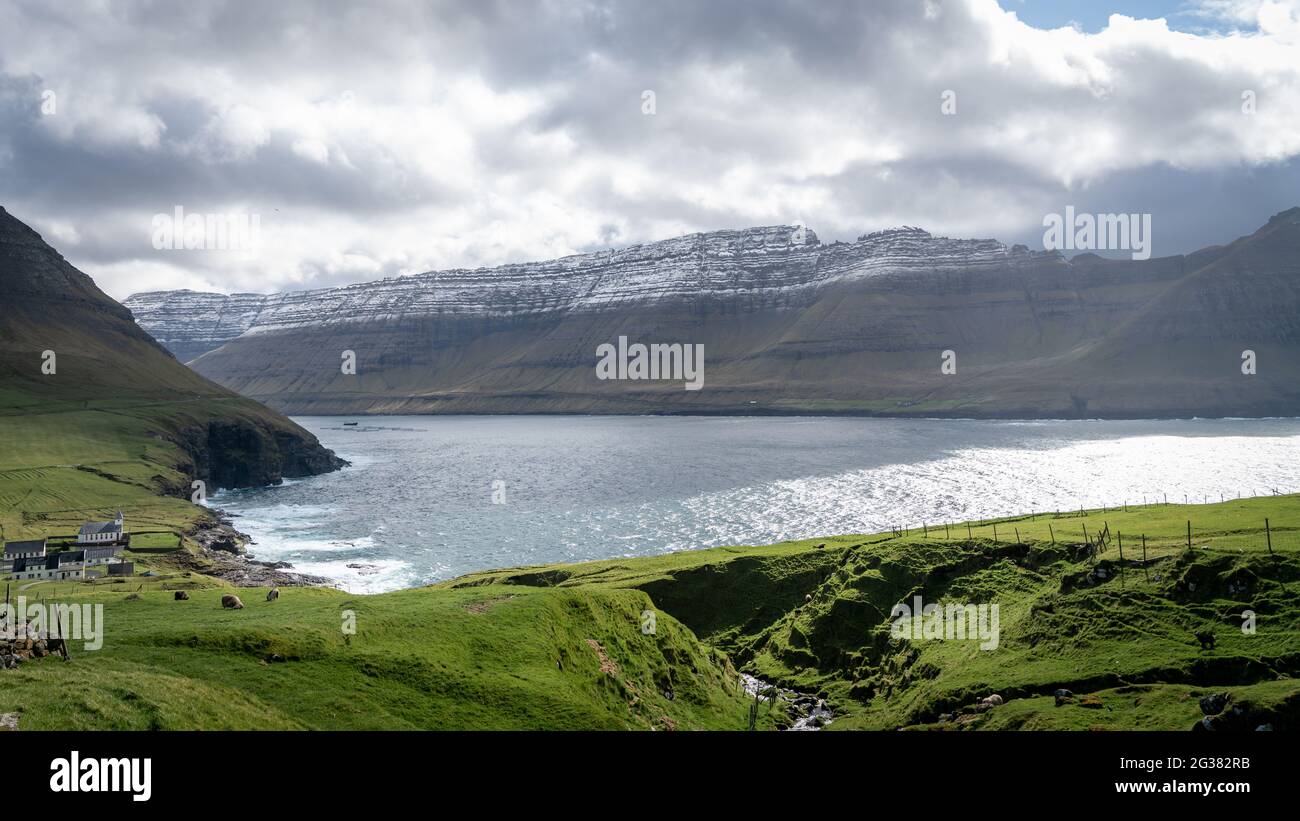 Dramatic landscape on Faroe Islands. The nature of the Faroe Islands in ...