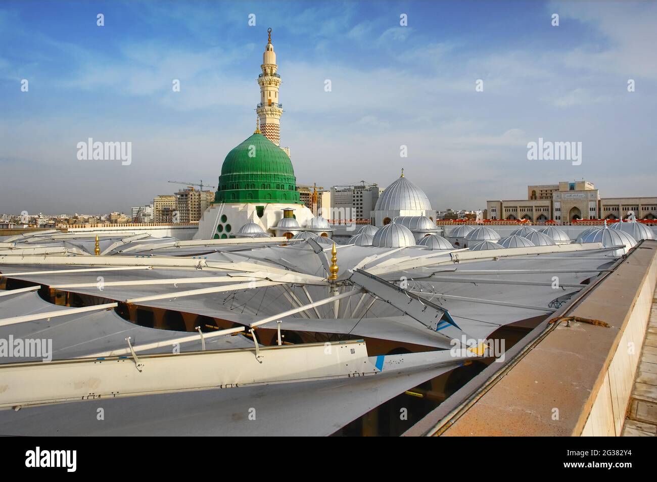 The Holy Prophet's Mosque (Masjid Nabawi) in Madinah, Saudi Arabia This ...