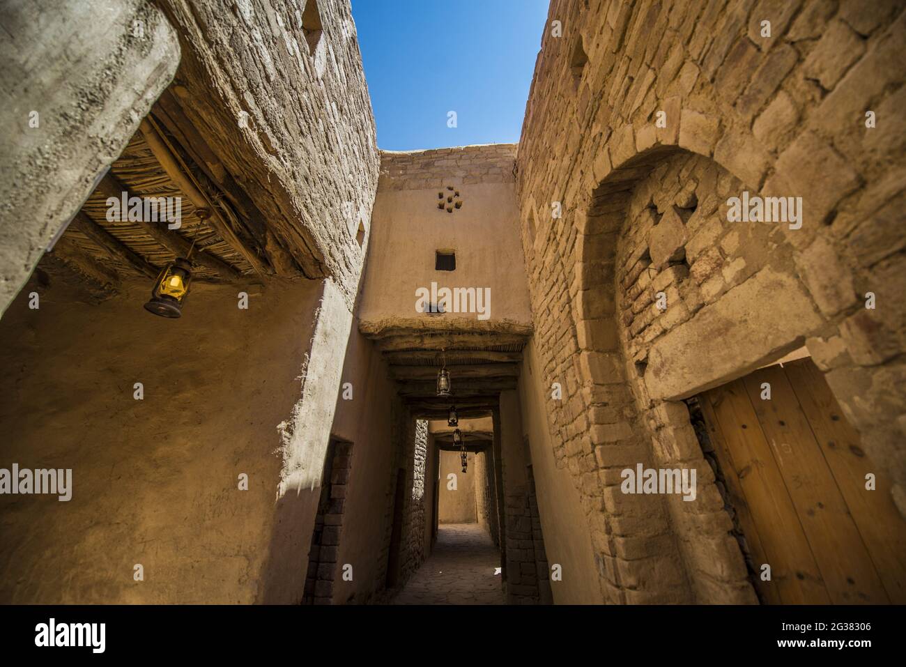 Interior views of the Al Ula old town ancient mud buildings, north ...