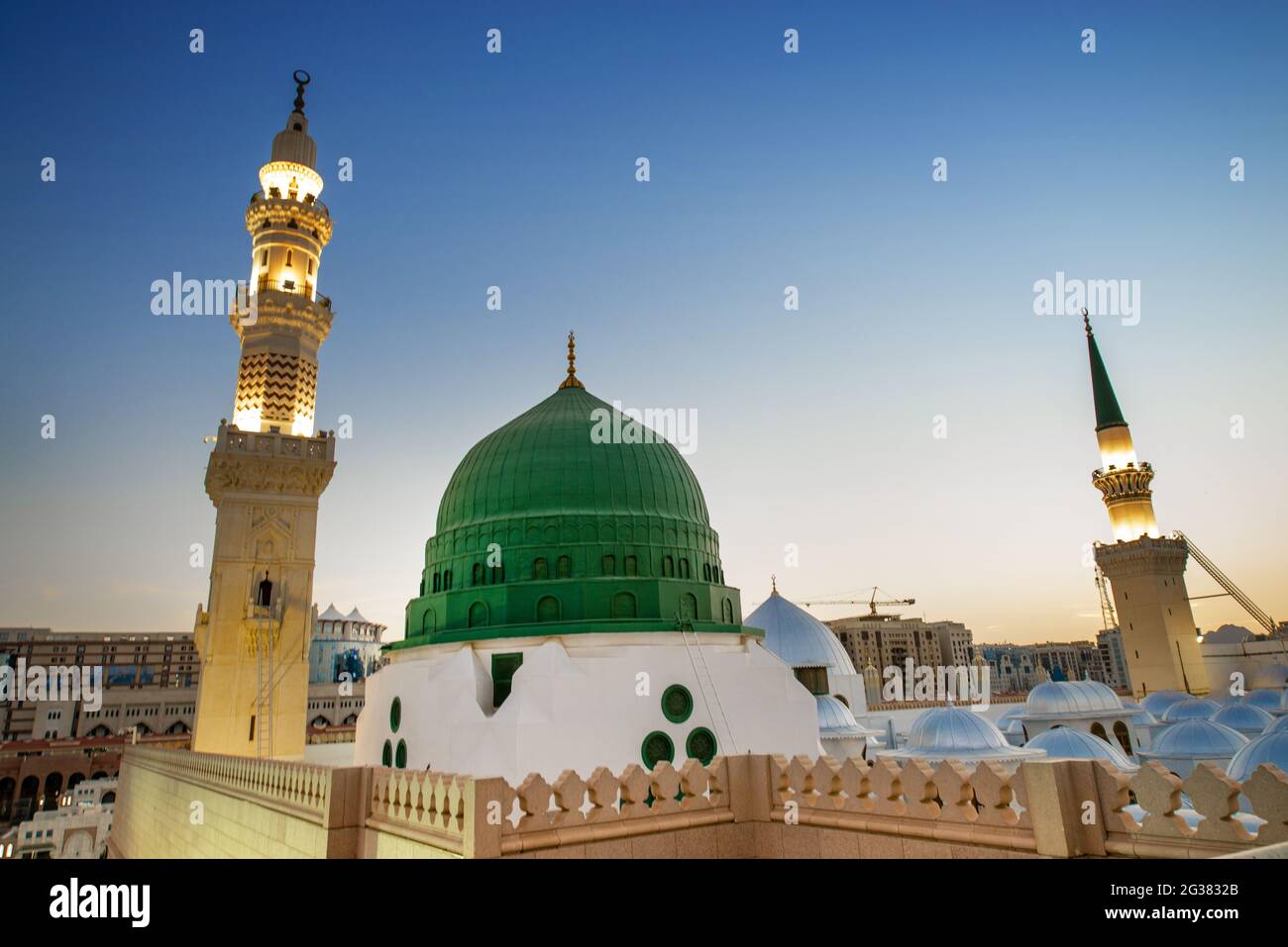 The Holy Prophet's Mosque (Masjid Nabawi) in Madinah, Saudi Arabia This ...