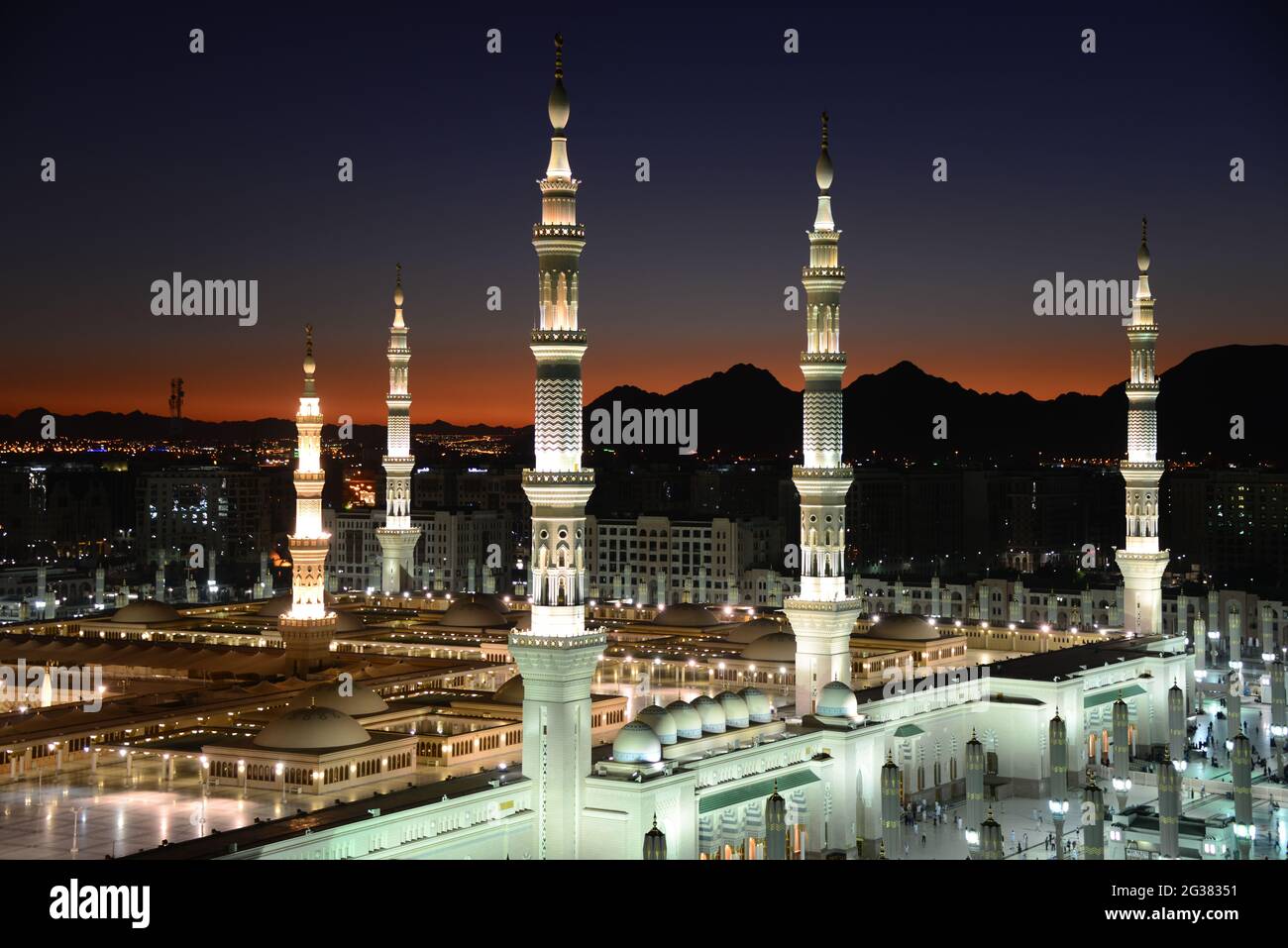 The Holy Prophet's Mosque (Masjid Nabawi) in Madinah, Saudi Arabia This ...