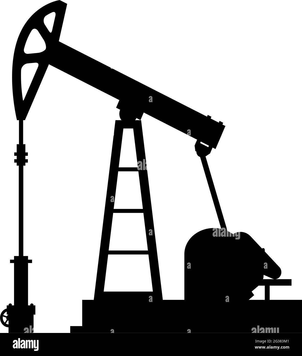Oil extraction rig vector, crude derrick oilfield industry icon Stock ...