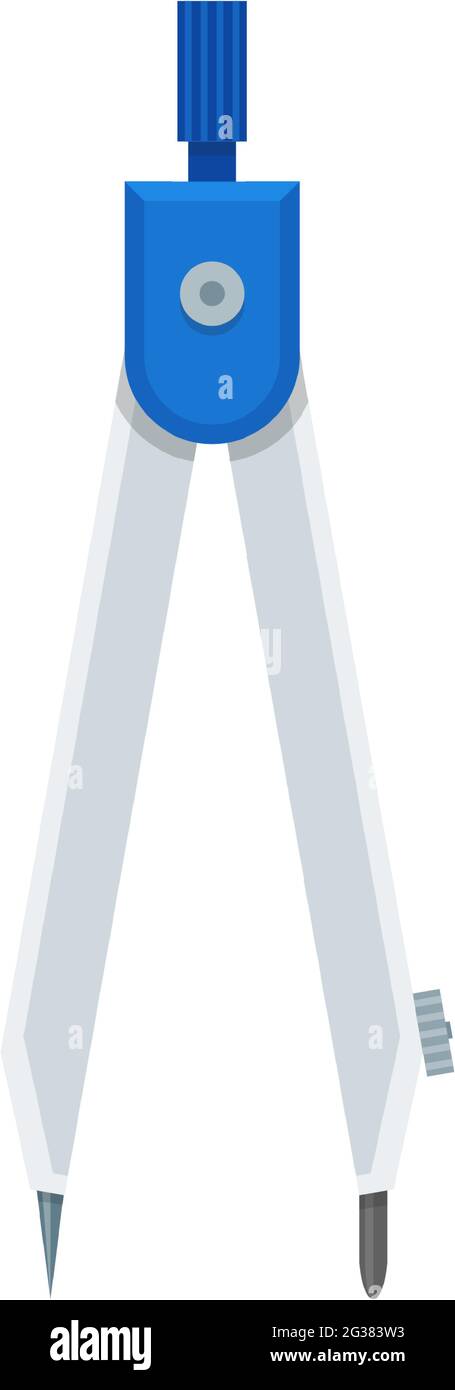 Compass vector, architect drawing tool icon isolated on white Stock ...