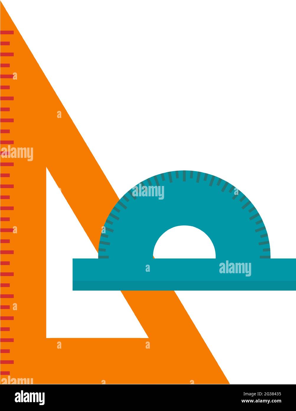 Protractor and triangle ruler vector school tool set Stock Vector Image ...