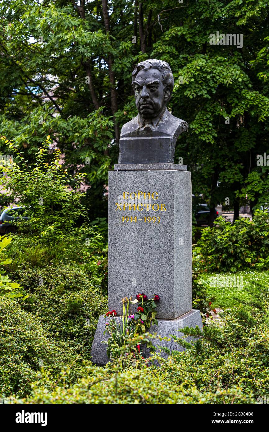 Bust of the Bulgarian opera singer Boris Christoff in Sofia, Bulgaria ...