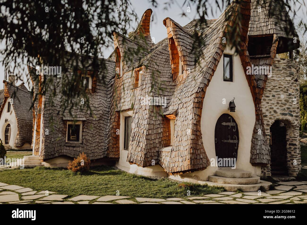 Castelul de Lut Valea Zanelor landmark in Porumbacu de Sus, Romaniaa ...