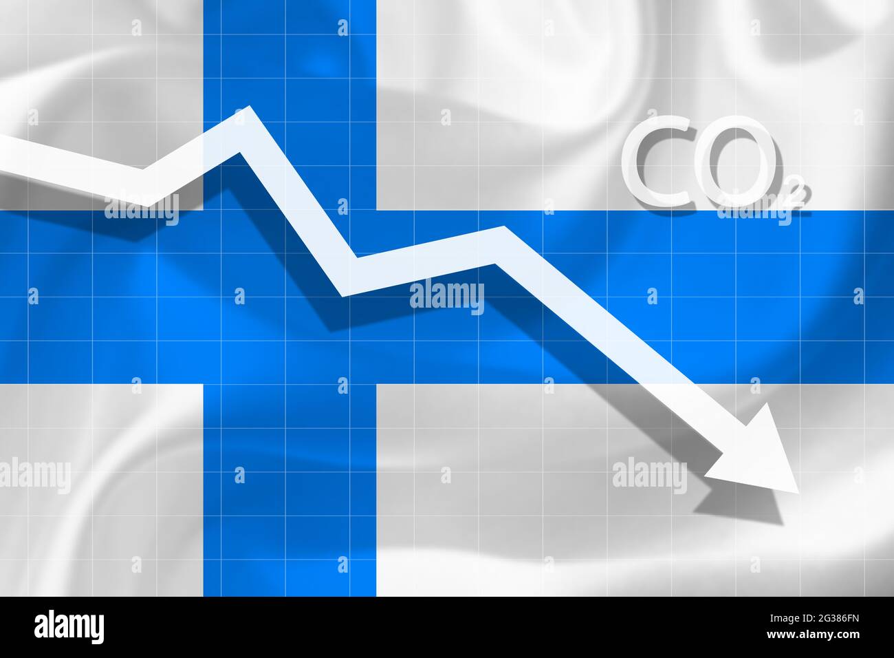 Graph of decline level of air pollution with carbon dioxide in Finland ...