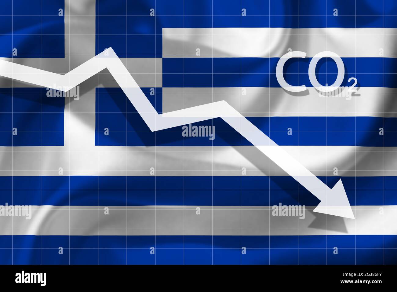 Graph of decline level of air pollution with carbon dioxide in Greece ...