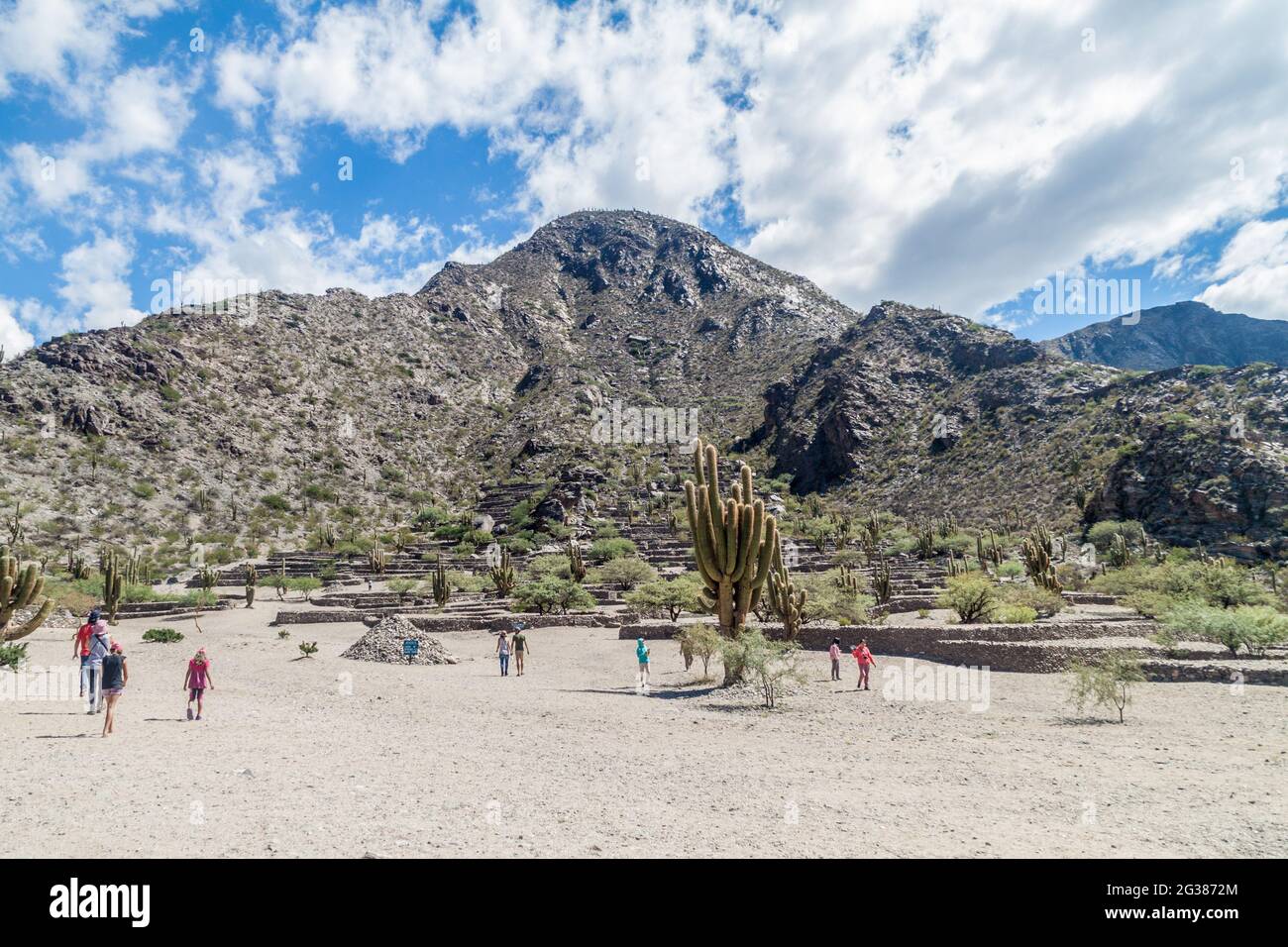 QUILMES, ARGENTINA - APRIL 5, 2015: Tourists visit ruins of Quilmes ...
