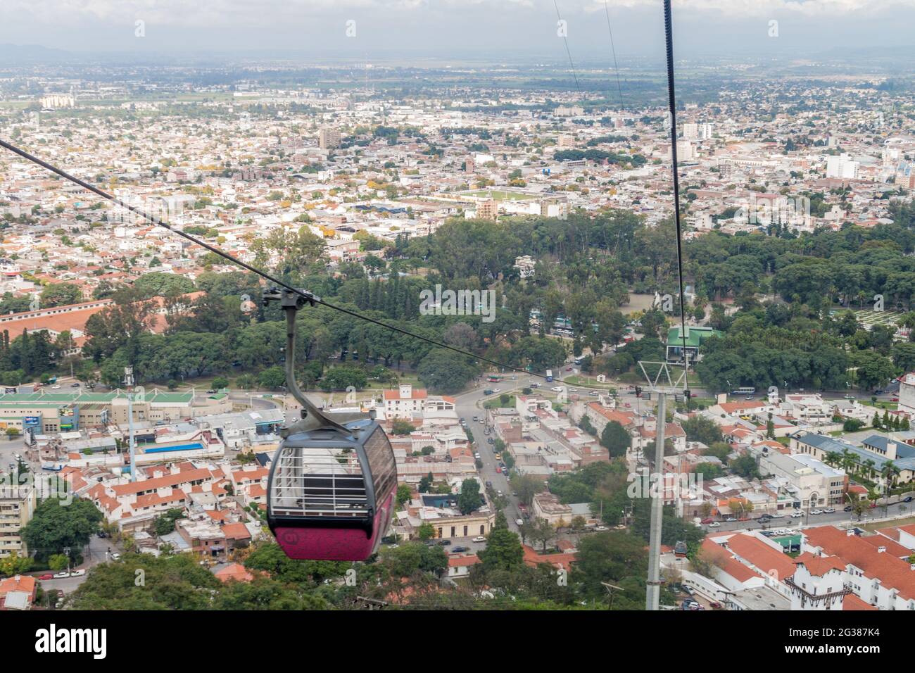 Aerial view of Salta from Teleferico (cable car), Argentina Stock Photo ...