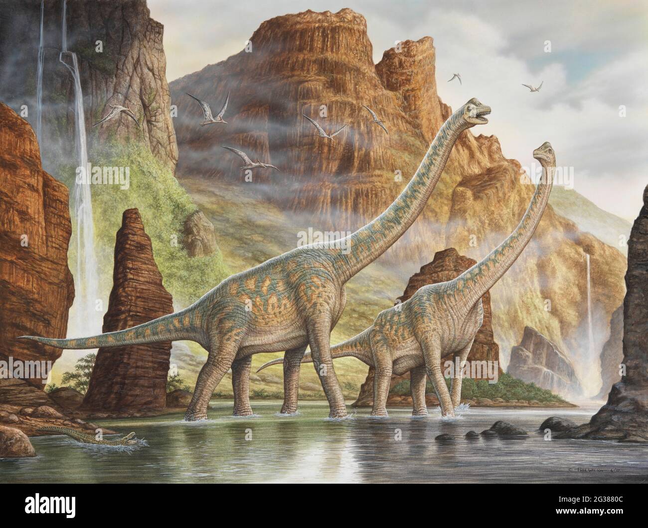 Paleoart landscape painting hi-res stock photography and images - Alamy