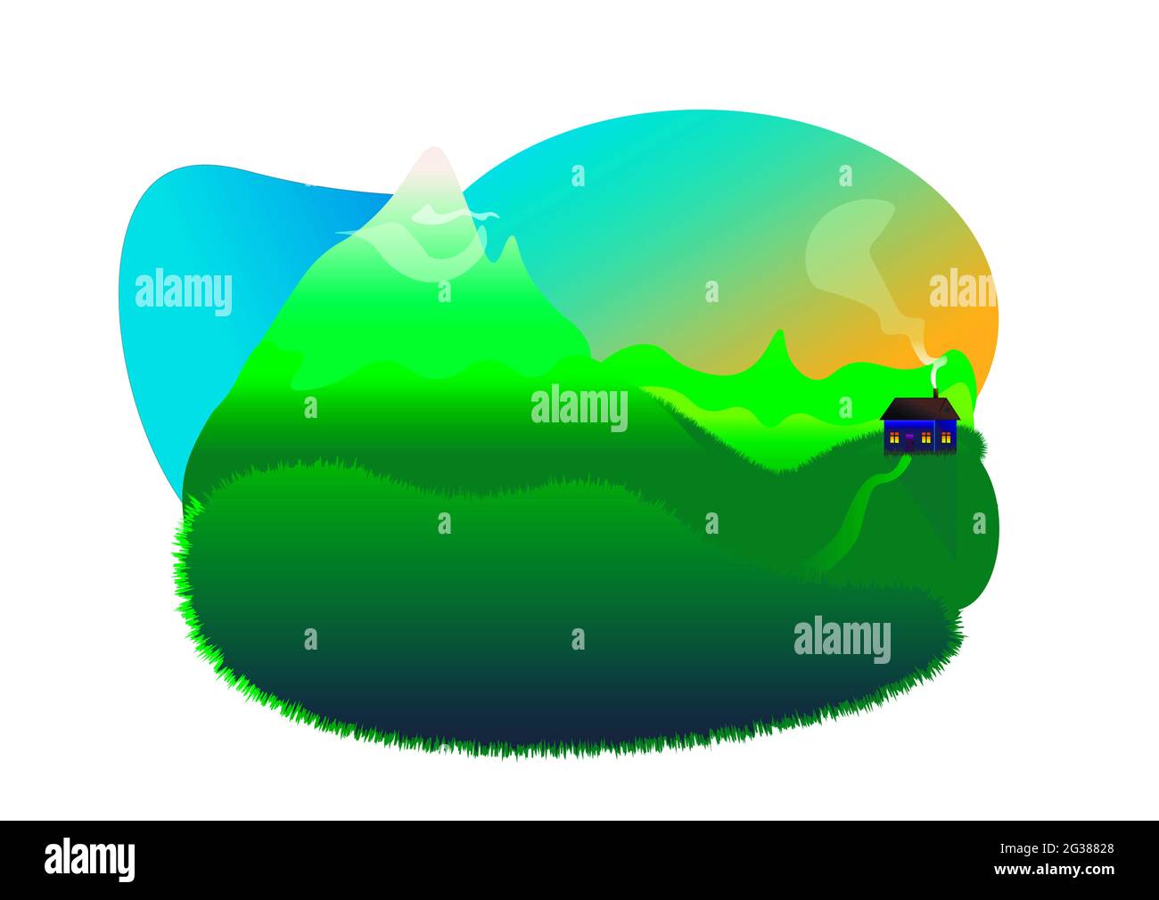 Landscape in the alps Cut Out Stock Images & Pictures - Alamy