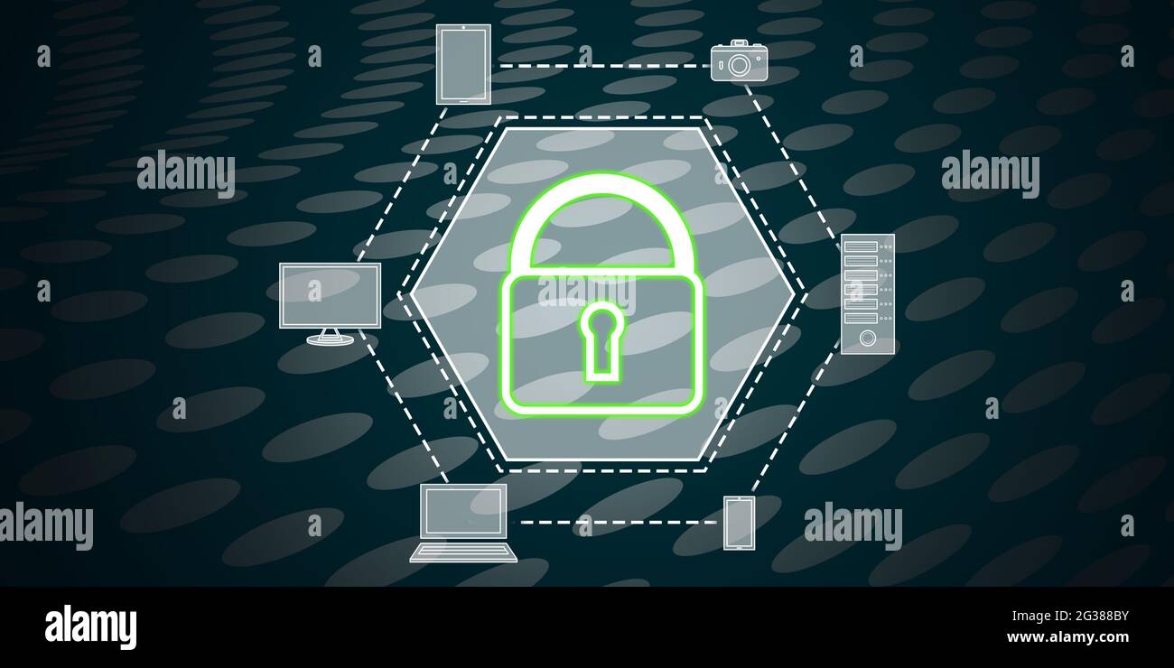 Illustration of a devices security concept Stock Photo - Alamy