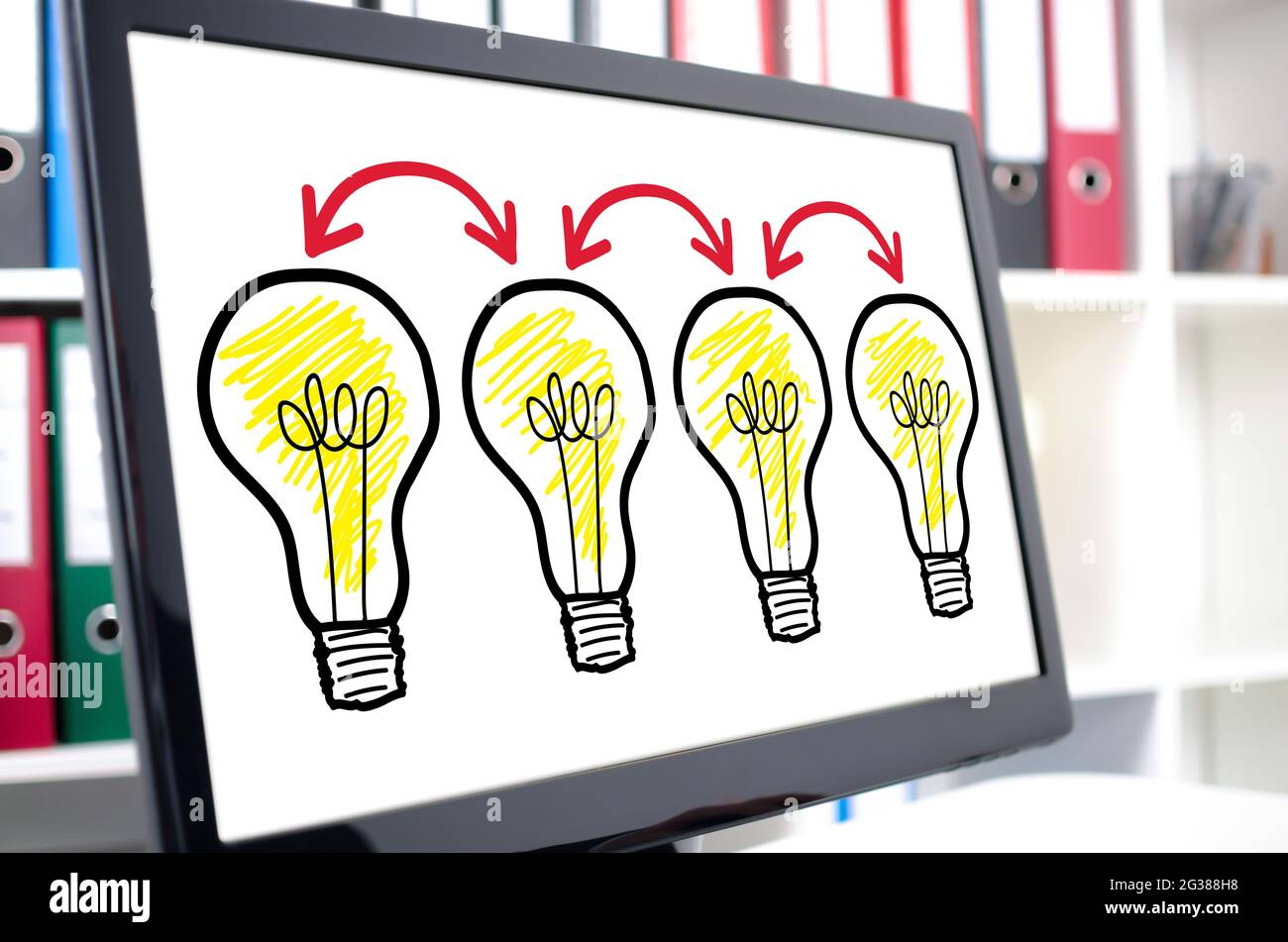 Brainstorming concept shown on a computer screen Stock Photo - Alamy