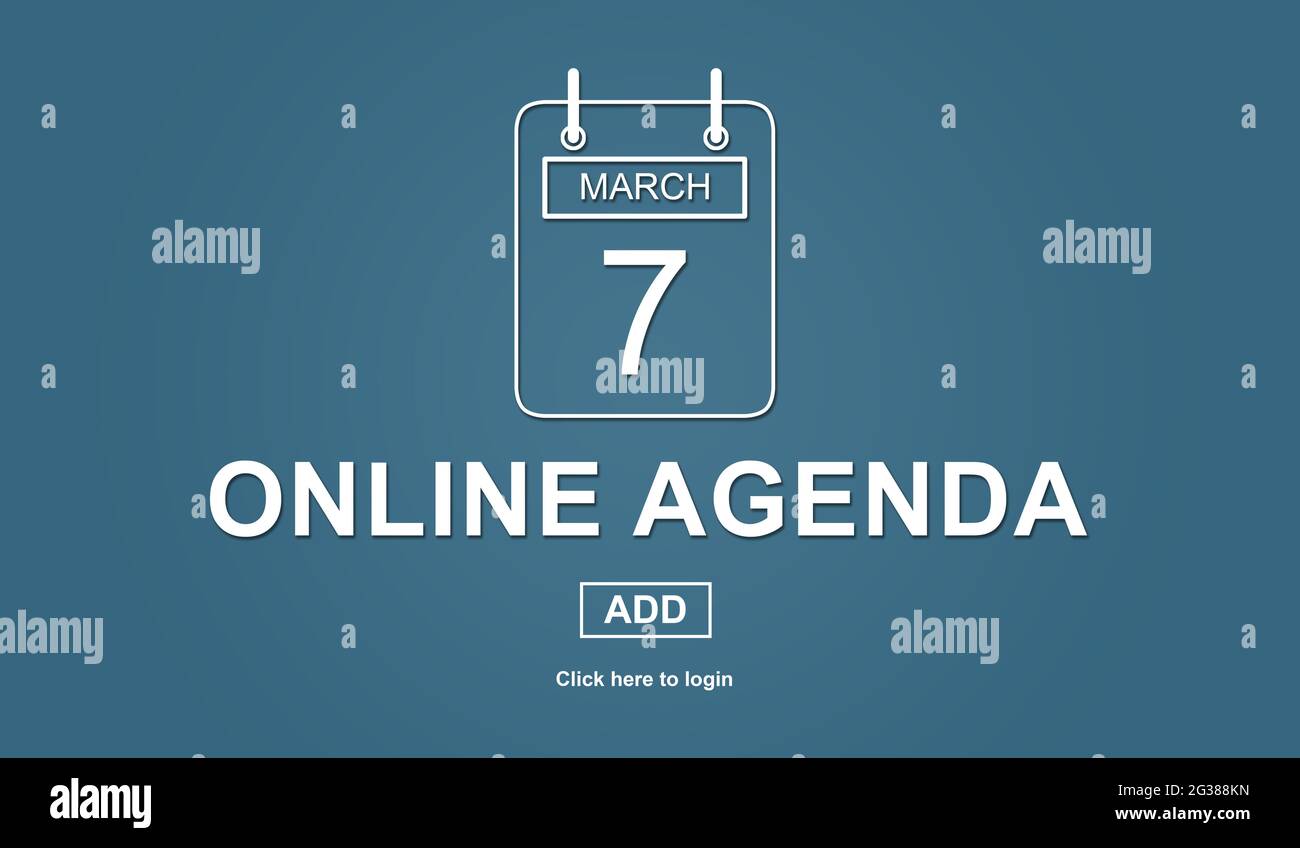 Illustration of an online agenda concept Stock Photo - Alamy