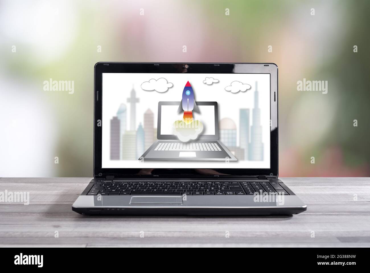 Startup concept shown on a laptop screen Stock Photo - Alamy