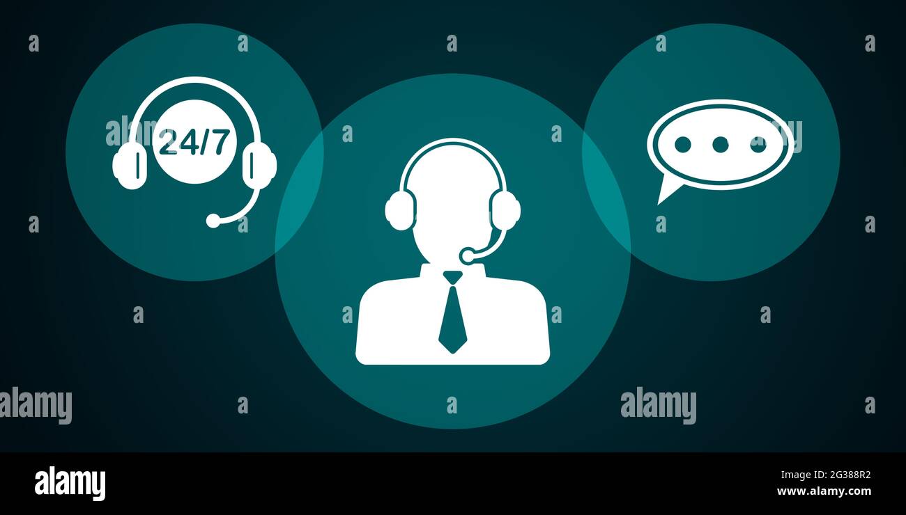 Illustration of a call center concept Stock Photo - Alamy