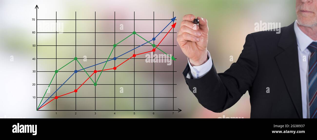Hand drawing business statistics data graphs hi-res stock photography ...