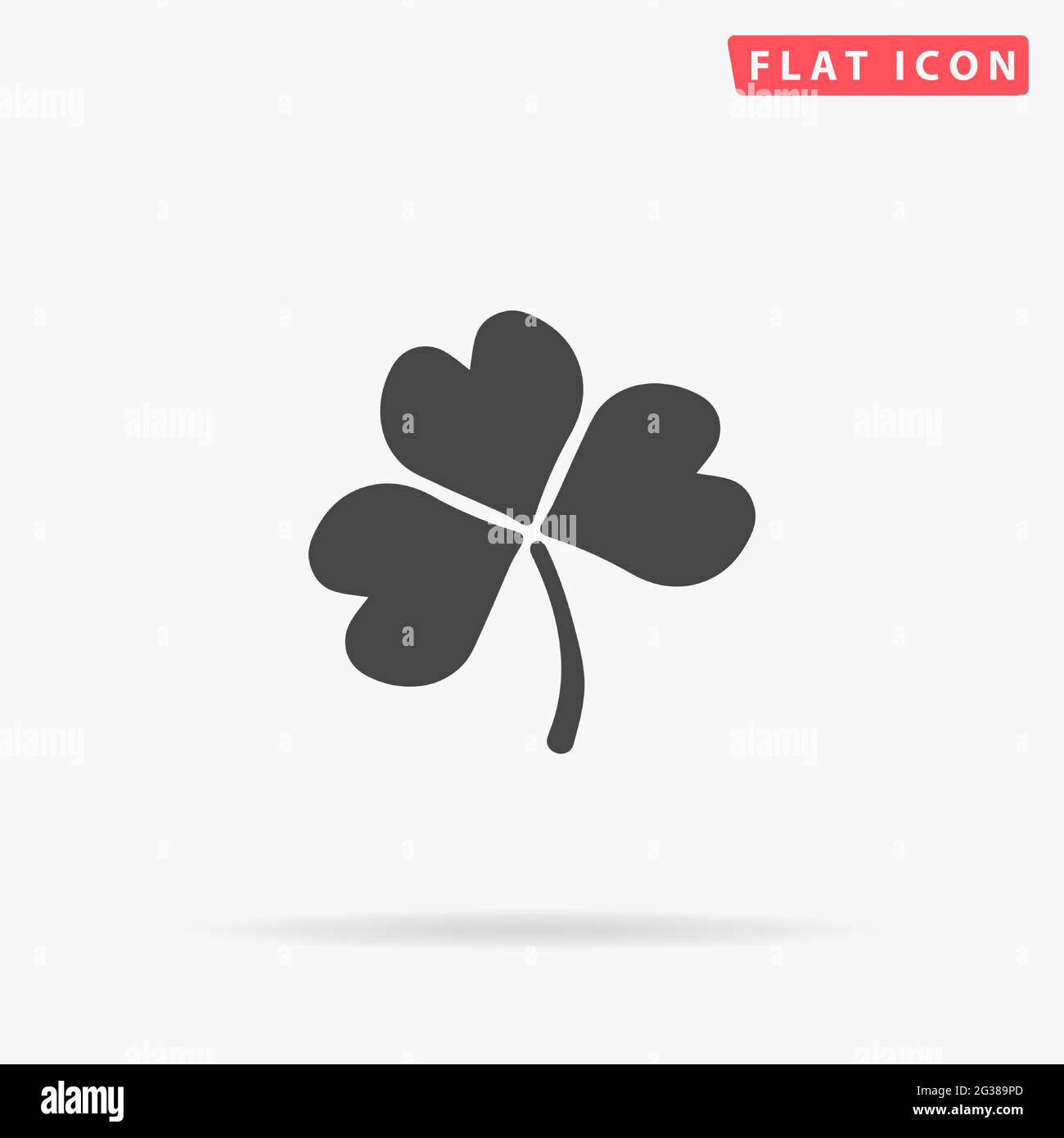 Shamrock leaf flat vector icon. Hand drawn style design illustrations ...