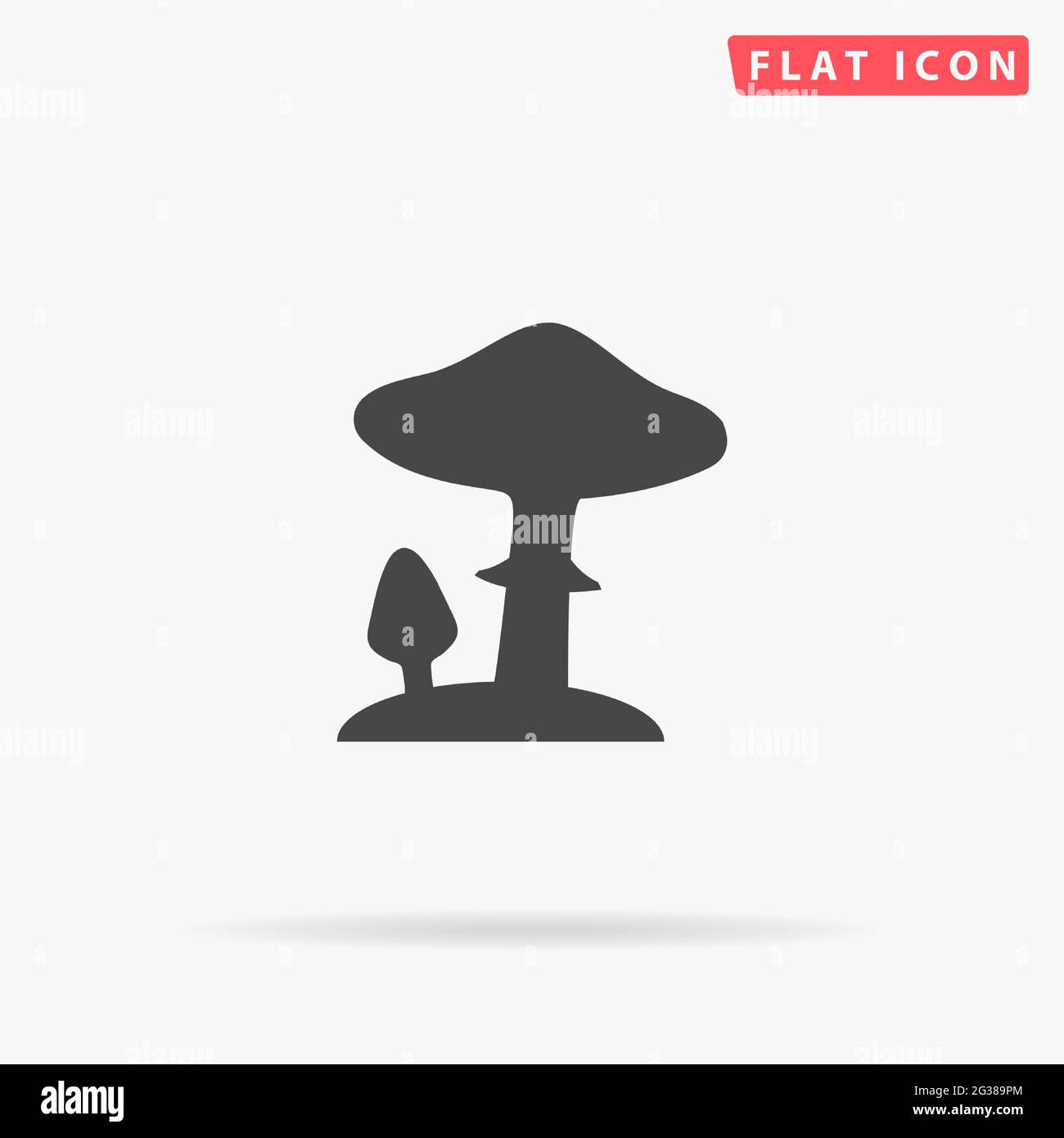 Toadstool mushrooms flat vector icon. Hand drawn style design ...