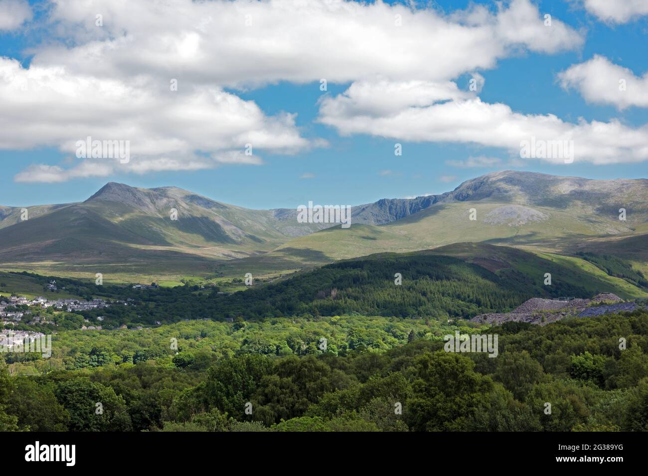 Carneddau mountain range is in Snowdonia, North Wales. Shown here are ...
