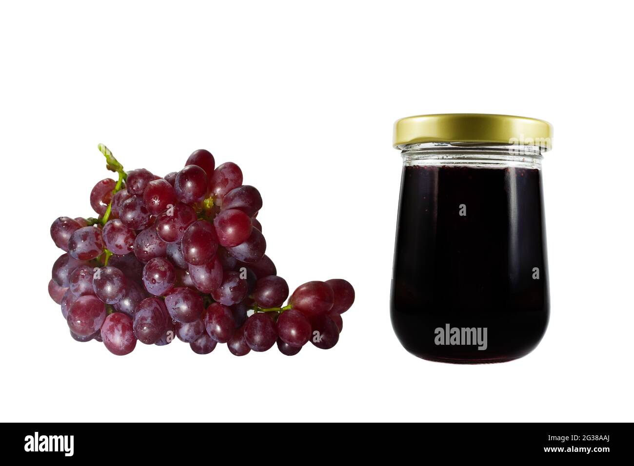 Grape jam isolated on white background. Bunch of grapes Stock Photo - Alamy