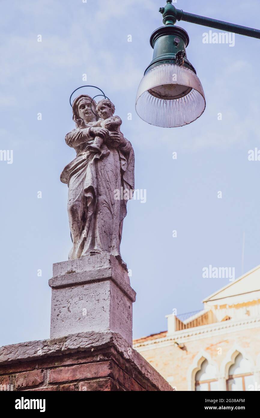 Vertical low angle shot of a statue in Venice Stock Photo - Alamy