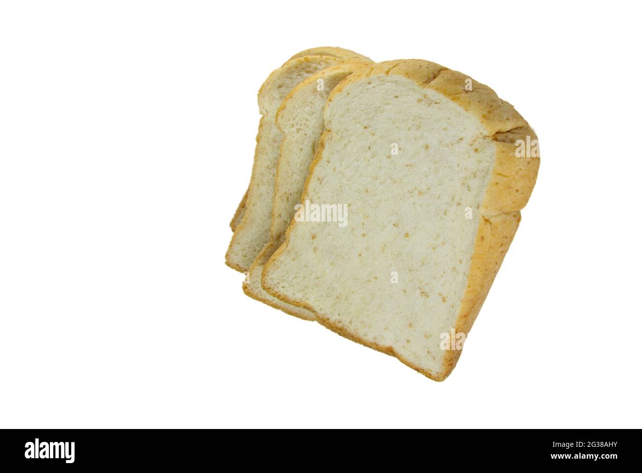 Whole wheat bread stack on isolated white background. Studio shot ...