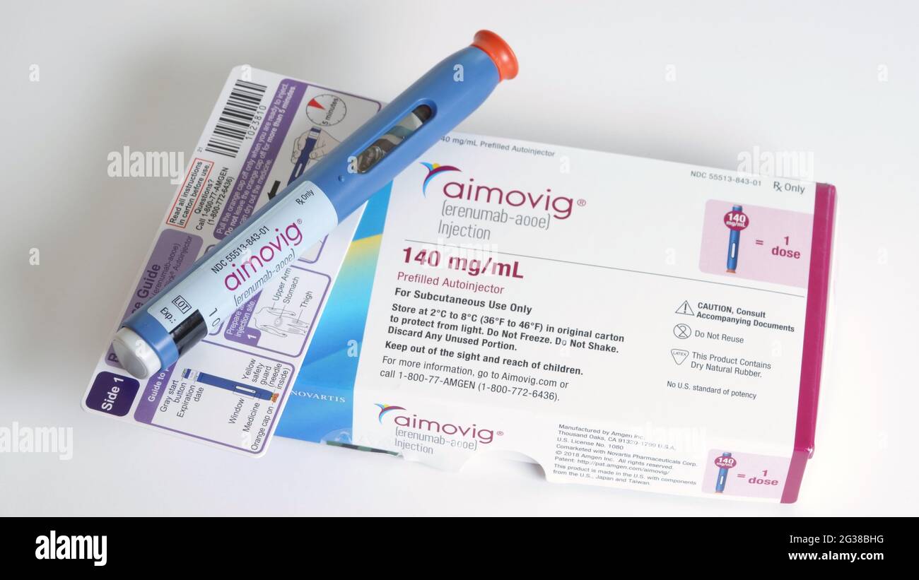 Aimovig, one of four newly FDA approved migraine preventatives ...