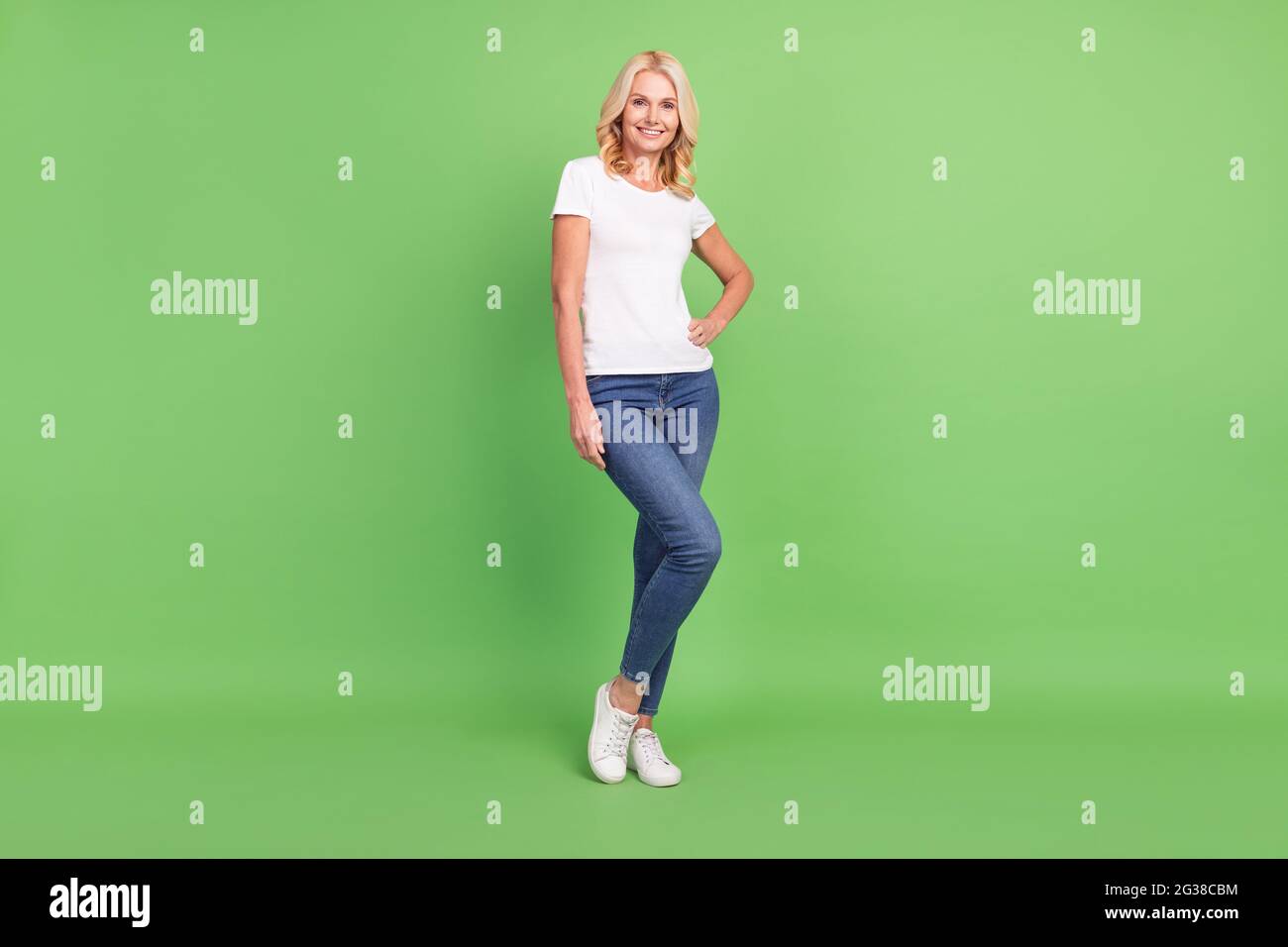 Full length body size photo woman wearing casual outfit confident ...