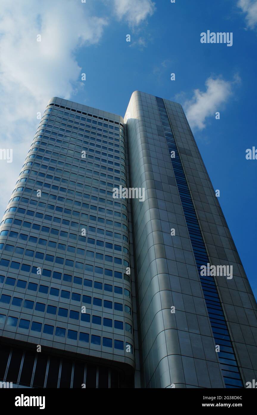 The 'silver tower' stretches towards the blue and white sky in ...